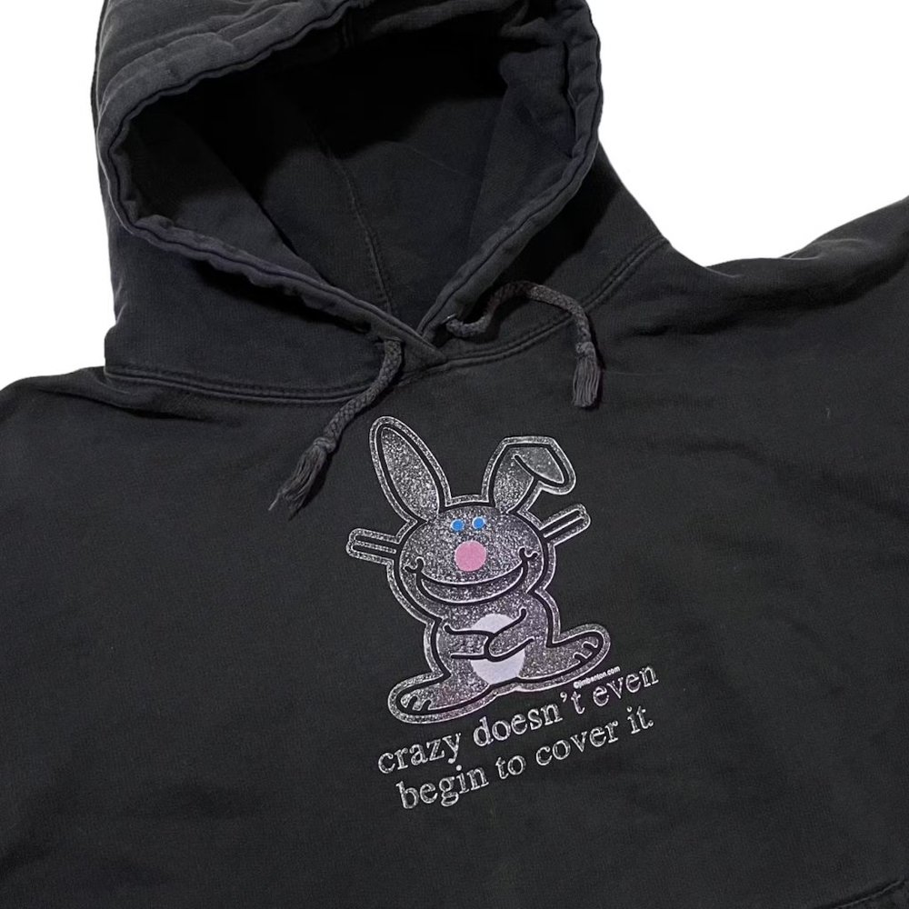 Vintage Happy Bunny Y2k Emo Egirl Goth Hoodie Sweatsh… - Gem